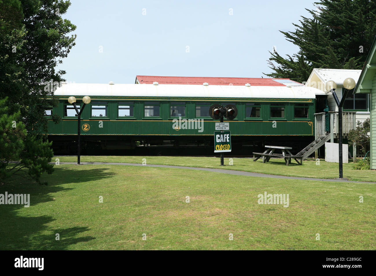 Railway carriage cafe near New PLymouth New Zealand Stock Photo - Alamy