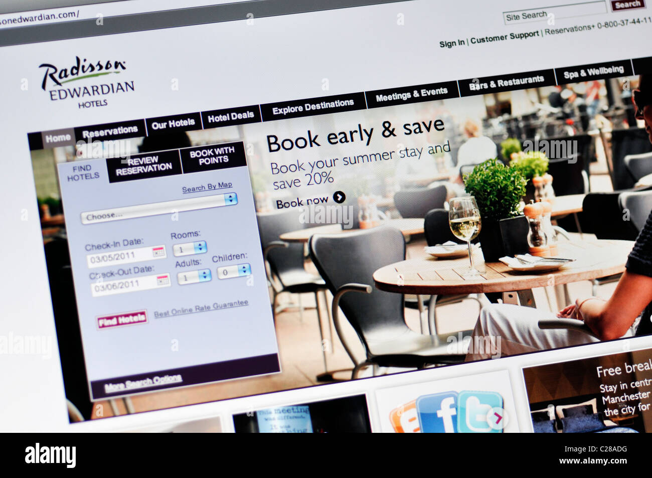 Radisson Edwardian hotels website Stock Photo - Alamy