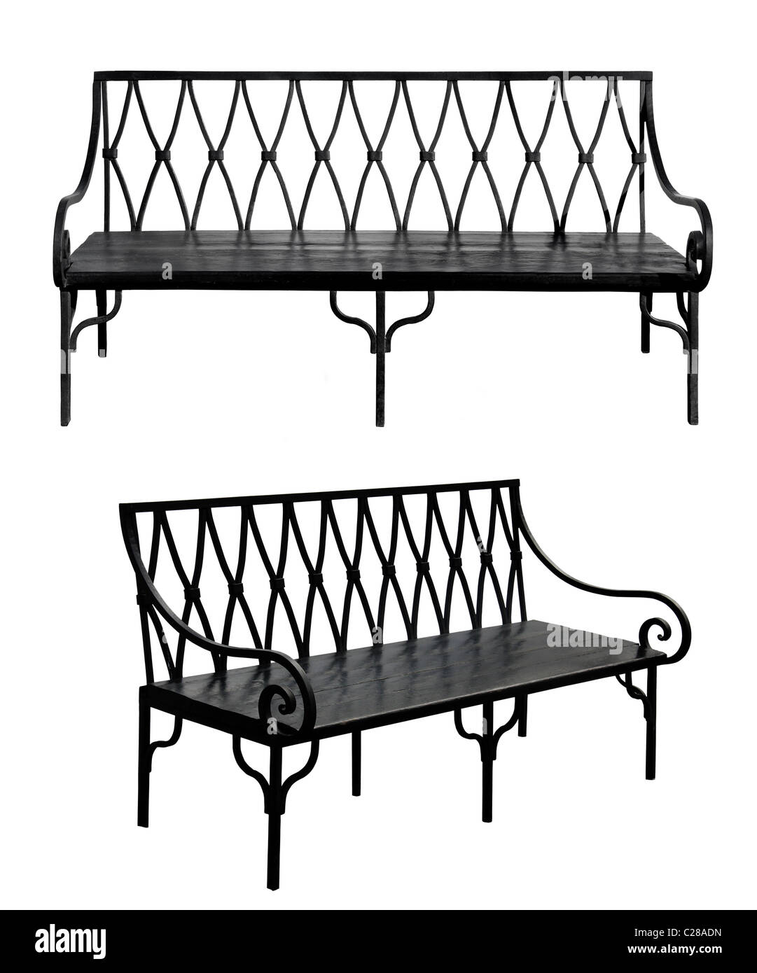 Old bench isolated on white background Stock Photo - Alamy