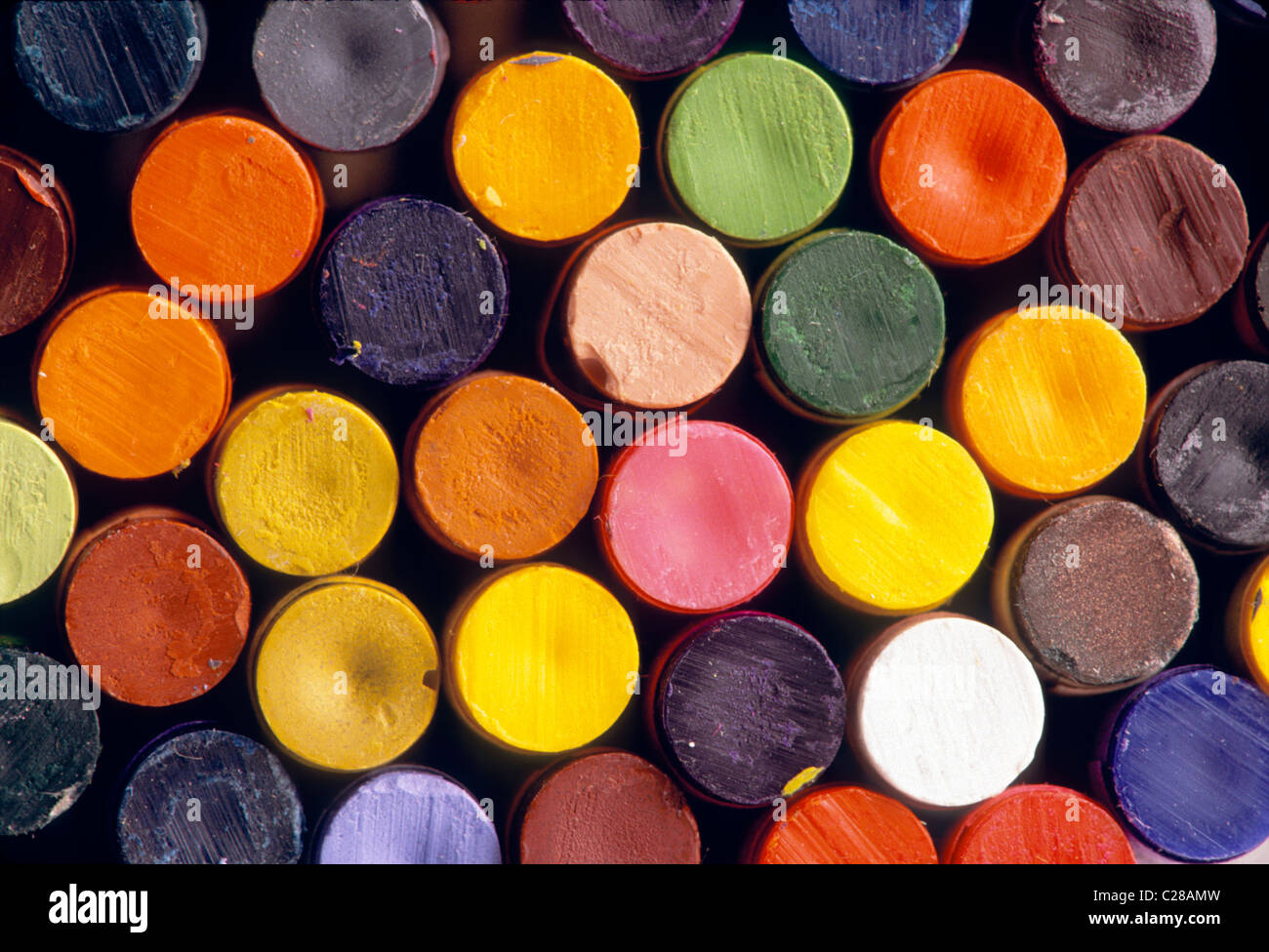 Abstract close-up macro of multi-colored Crayola Crayons Stock Photo ...