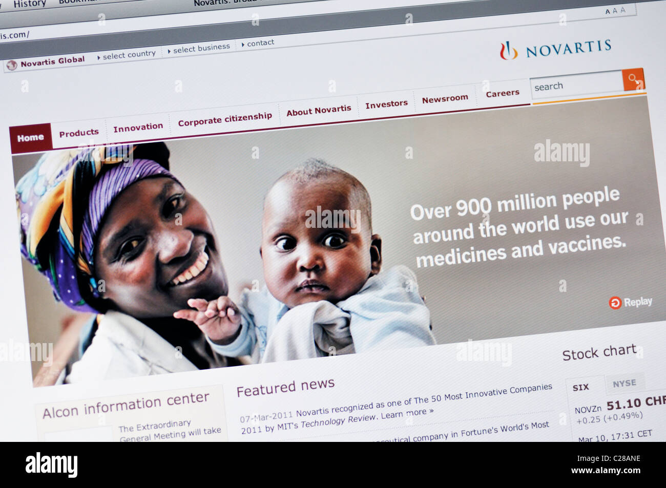 Novartis pharmaceutical company website Stock Photo - Alamy