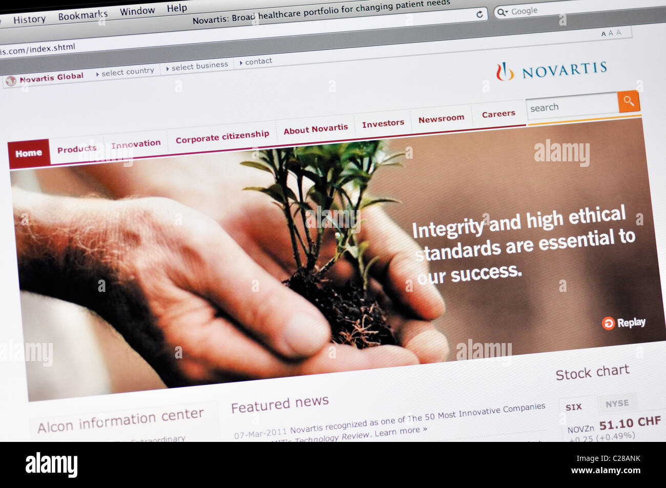 Novartis pharmaceutical company website Stock Photo - Alamy
