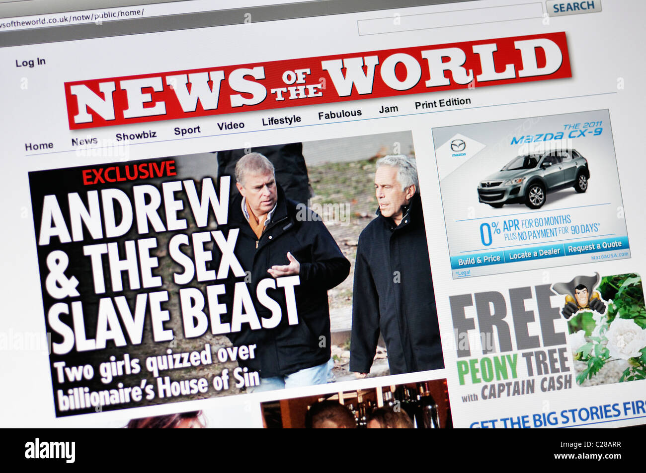 News of the World tabloid website Stock Photo - Alamy