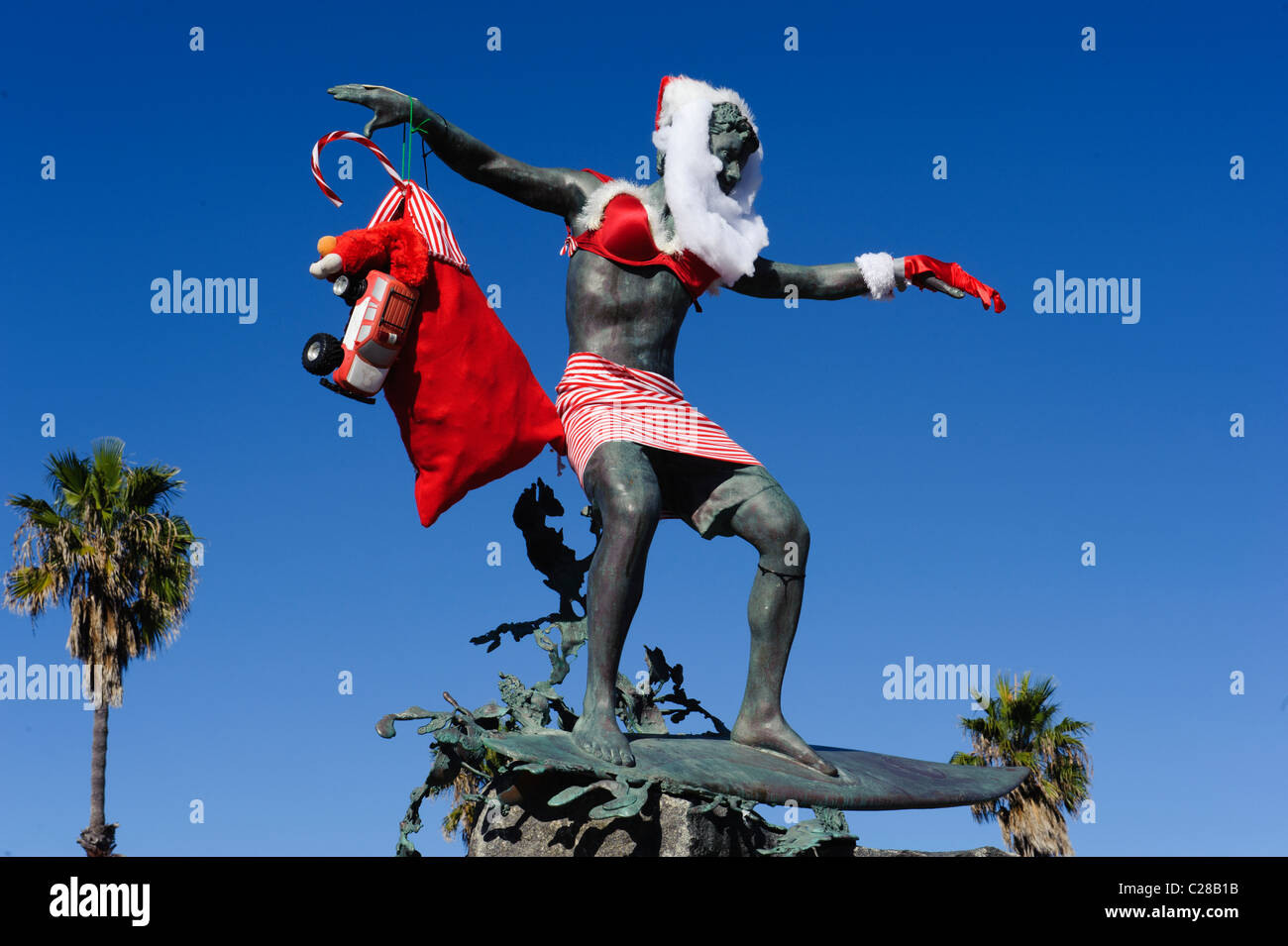 Cardiff Kook dressed as Santa for Christmas Stock Photo - Alamy