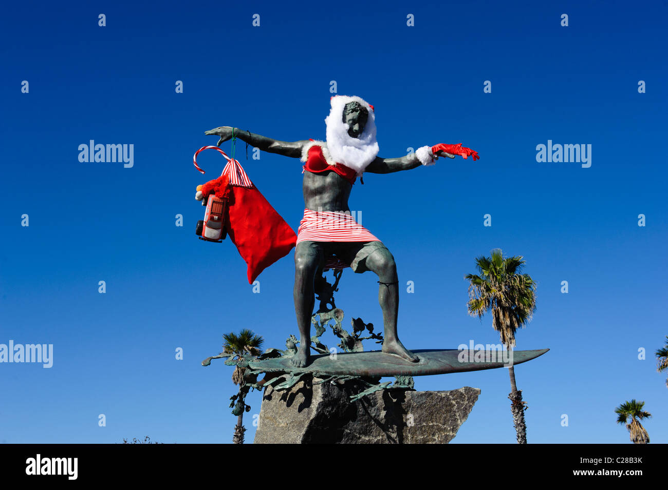 Cardiff Kook dressed as Santa for Christmas Stock Photo - Alamy