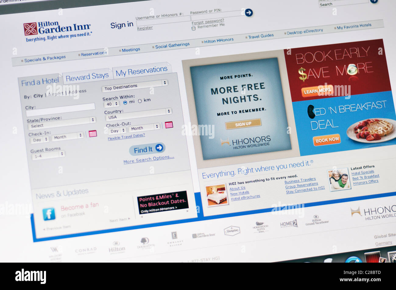 Hilton Garden Inn hotel website Stock Photo - Alamy