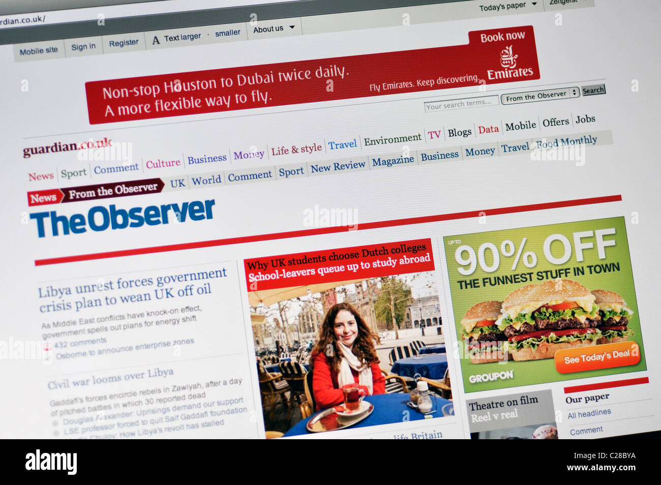 The Observer website Stock Photo - Alamy