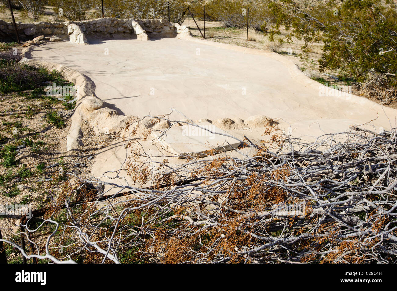 The concrete apron that collects water on a Wildlife Guzzler in the ...