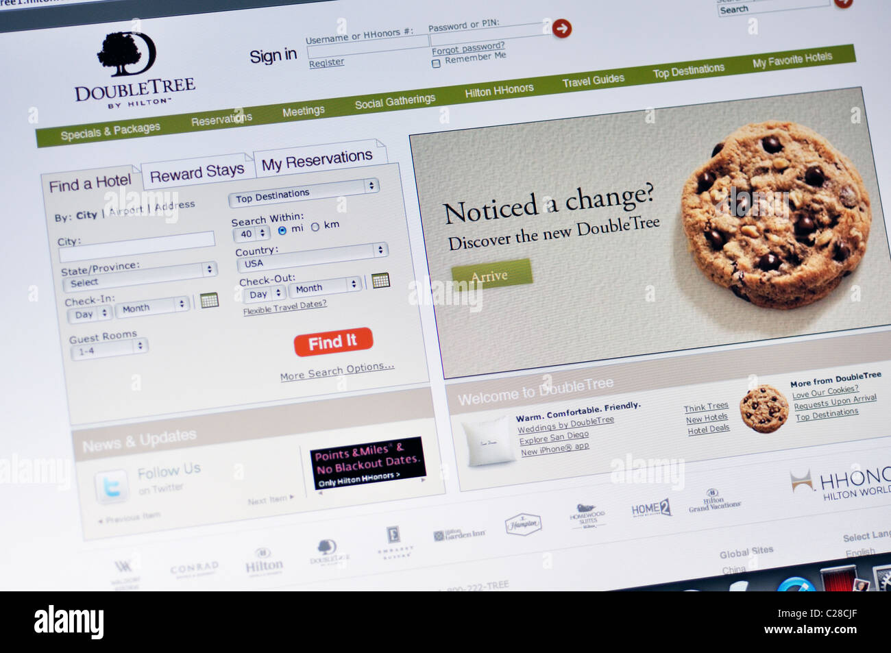 Double Tree hotels website Stock Photo - Alamy