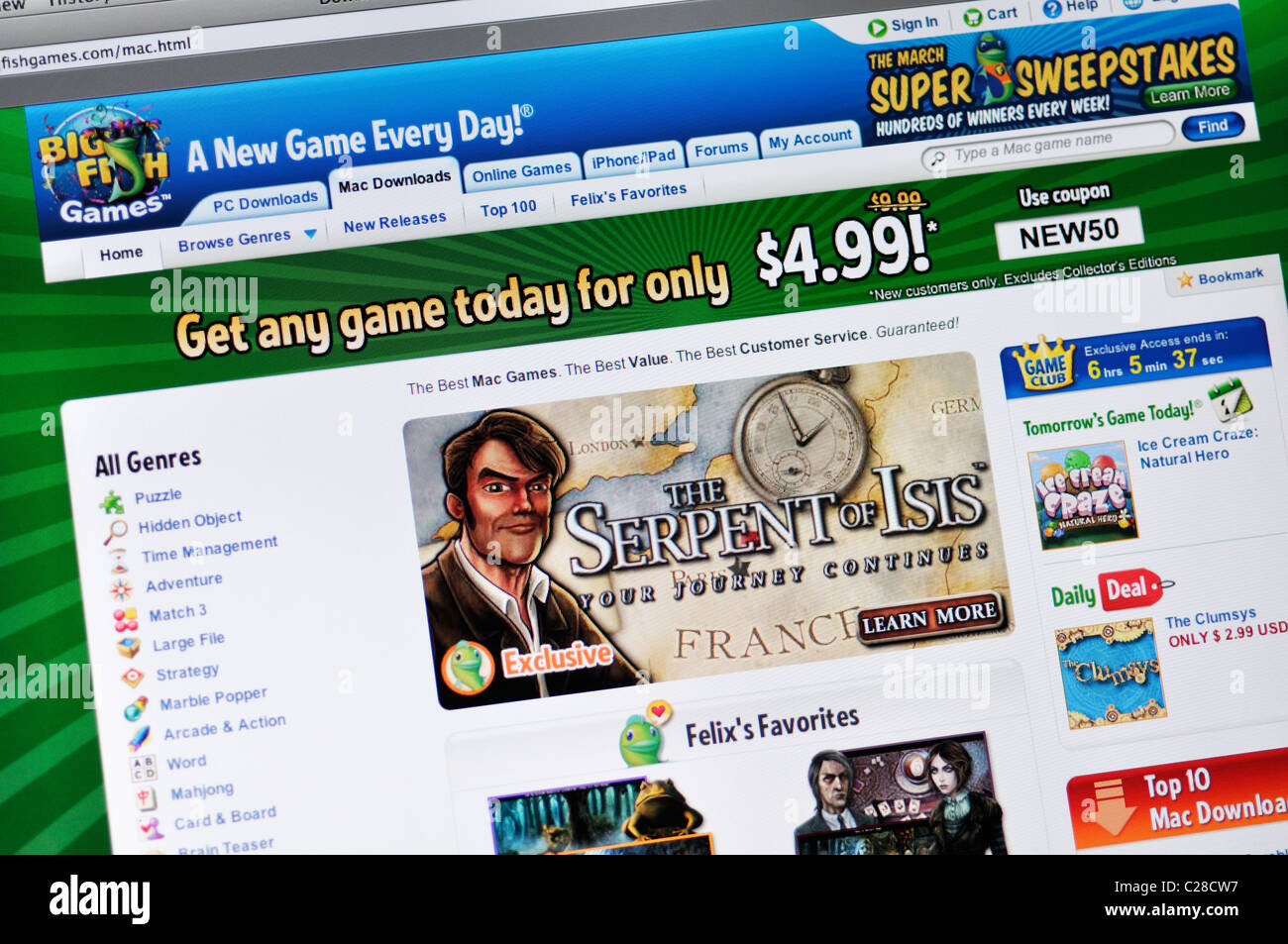Big Fish Games computer website Stock Photo - Alamy