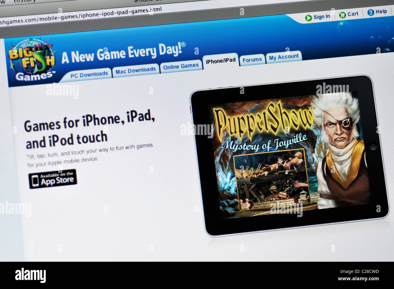 Bigfish online games website Stock Photo - Alamy