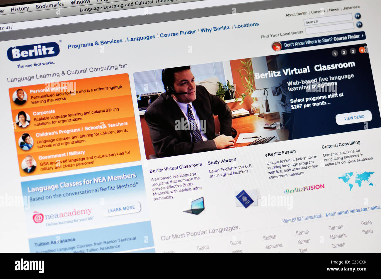 Berlitz language learning website Stock Photo - Alamy