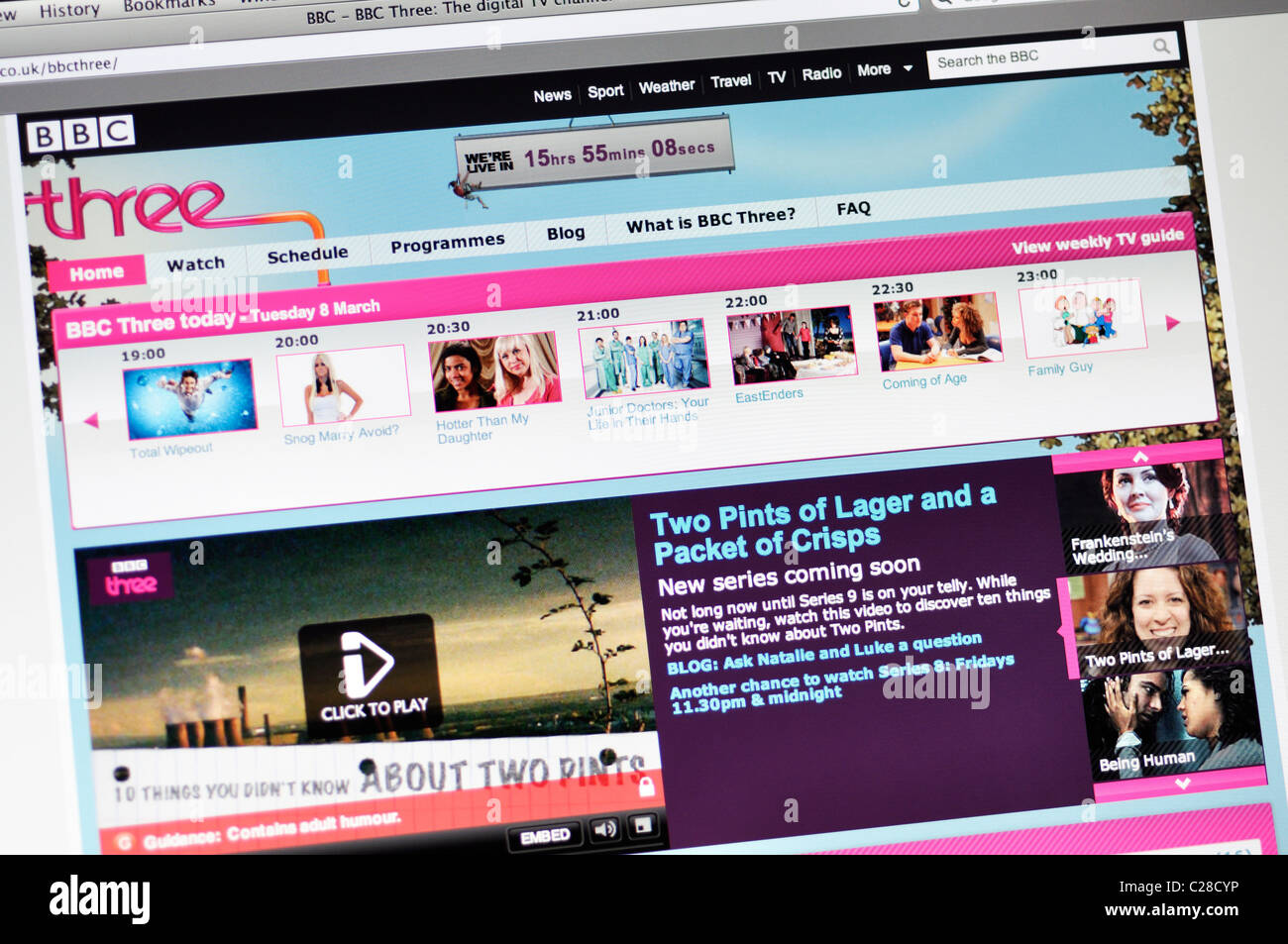 BBC website - Three television network Stock Photo - Alamy