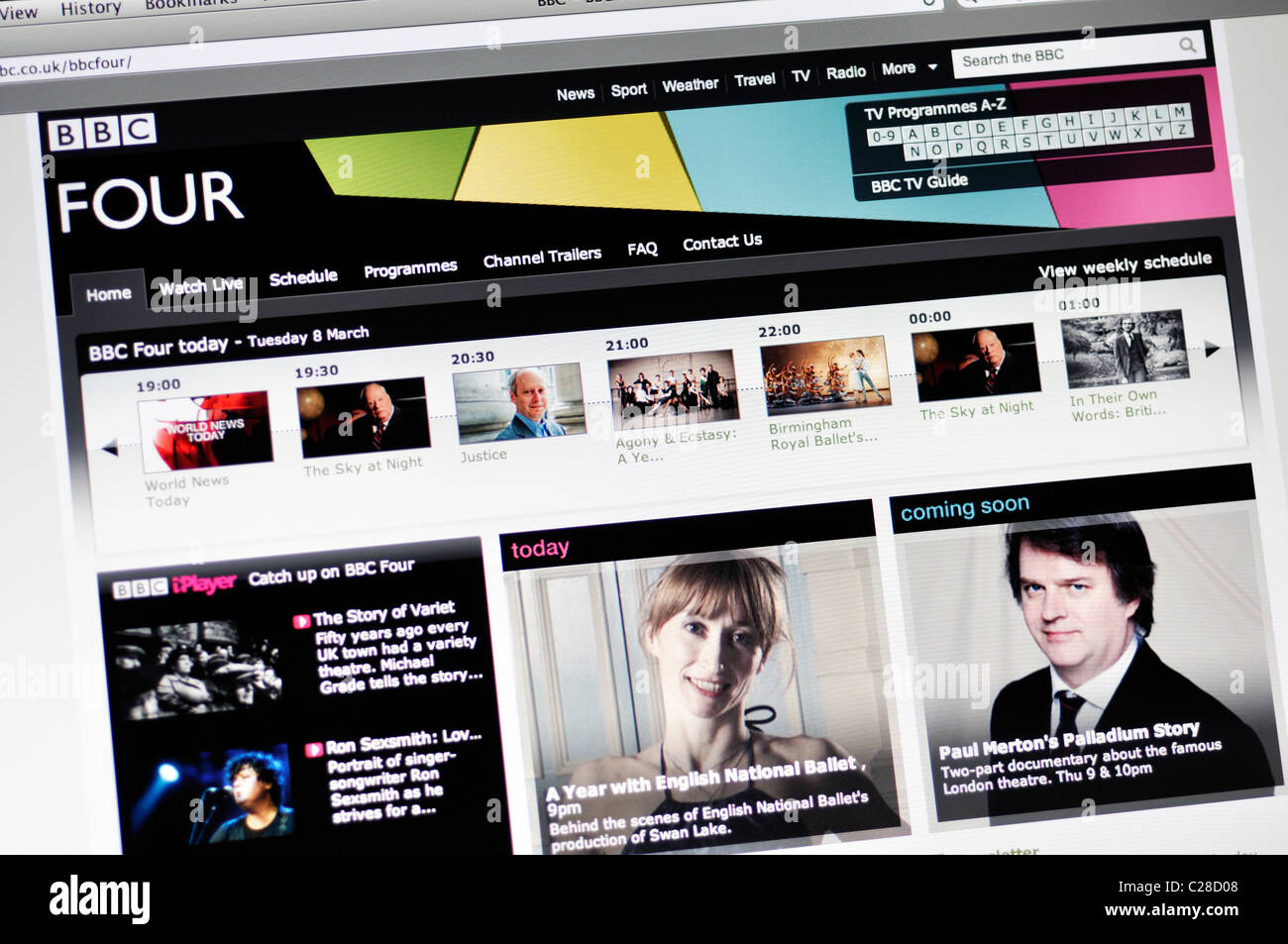 BBC website - Four television network Stock Photo - Alamy