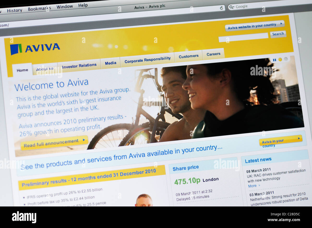Aviva insurance screen hi-res stock photography and images - Alamy