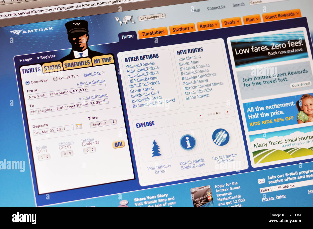 Amtrak website hi-res stock photography and images - Alamy
