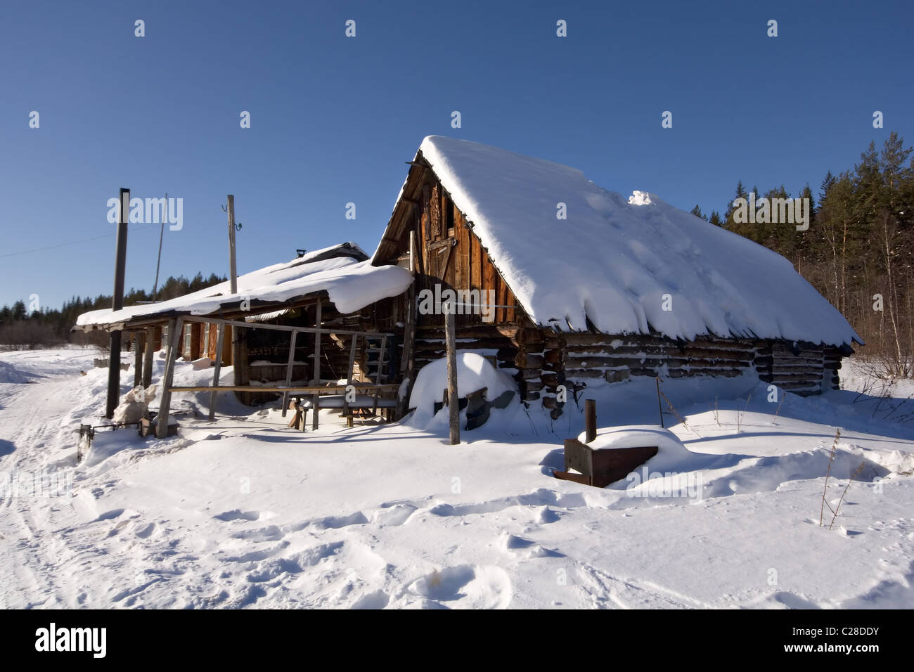 Village home in Russian country. South Ural mountains. National park ...