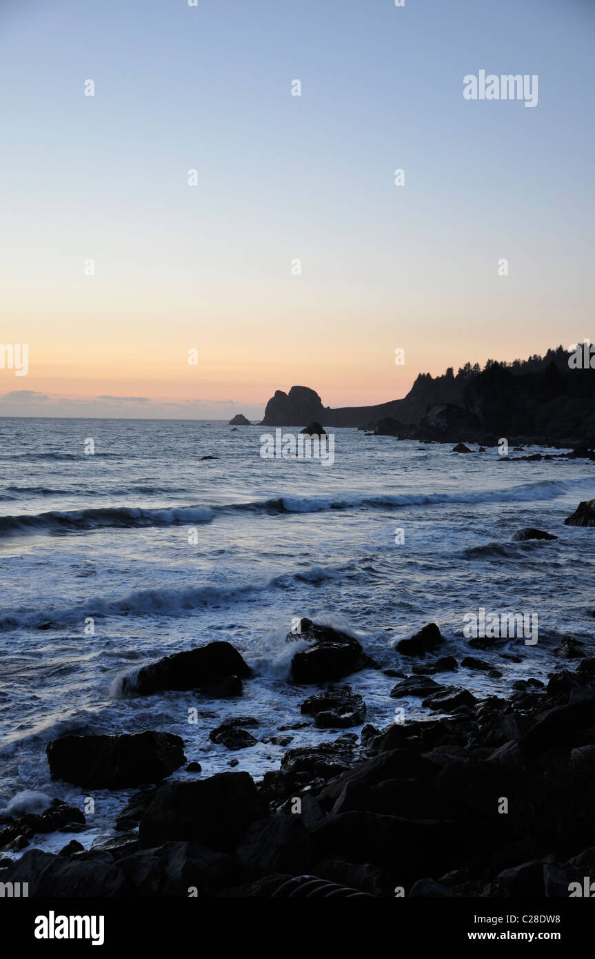 Sunset at the ocean coast, Northern California, USA Stock Photo - Alamy