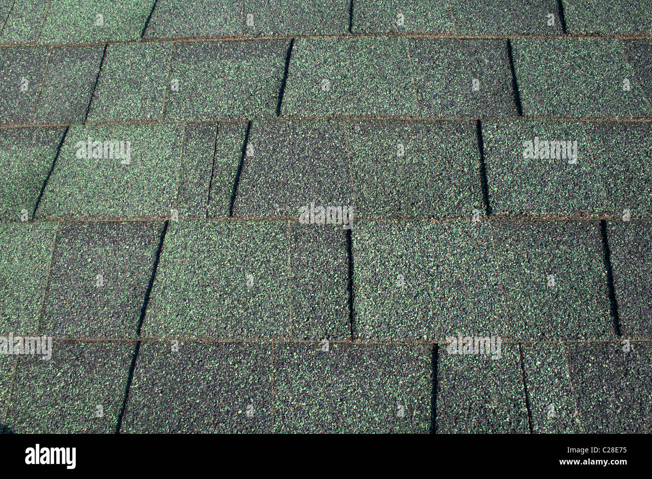 A background consisting of green asphalt shingles Stock Photo - Alamy