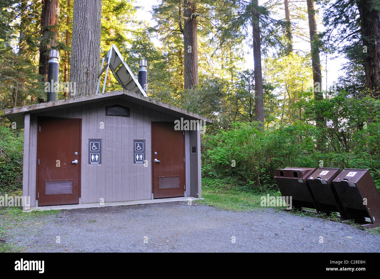 Redwoods National Park, California, USA - public restroom Stock Photo ...
