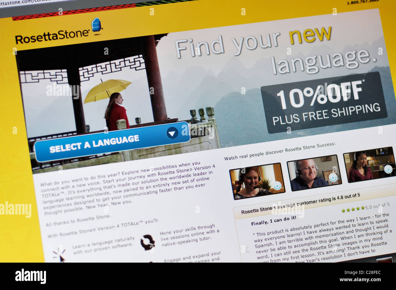 Rosetta Stone language learning website Stock Photo - Alamy