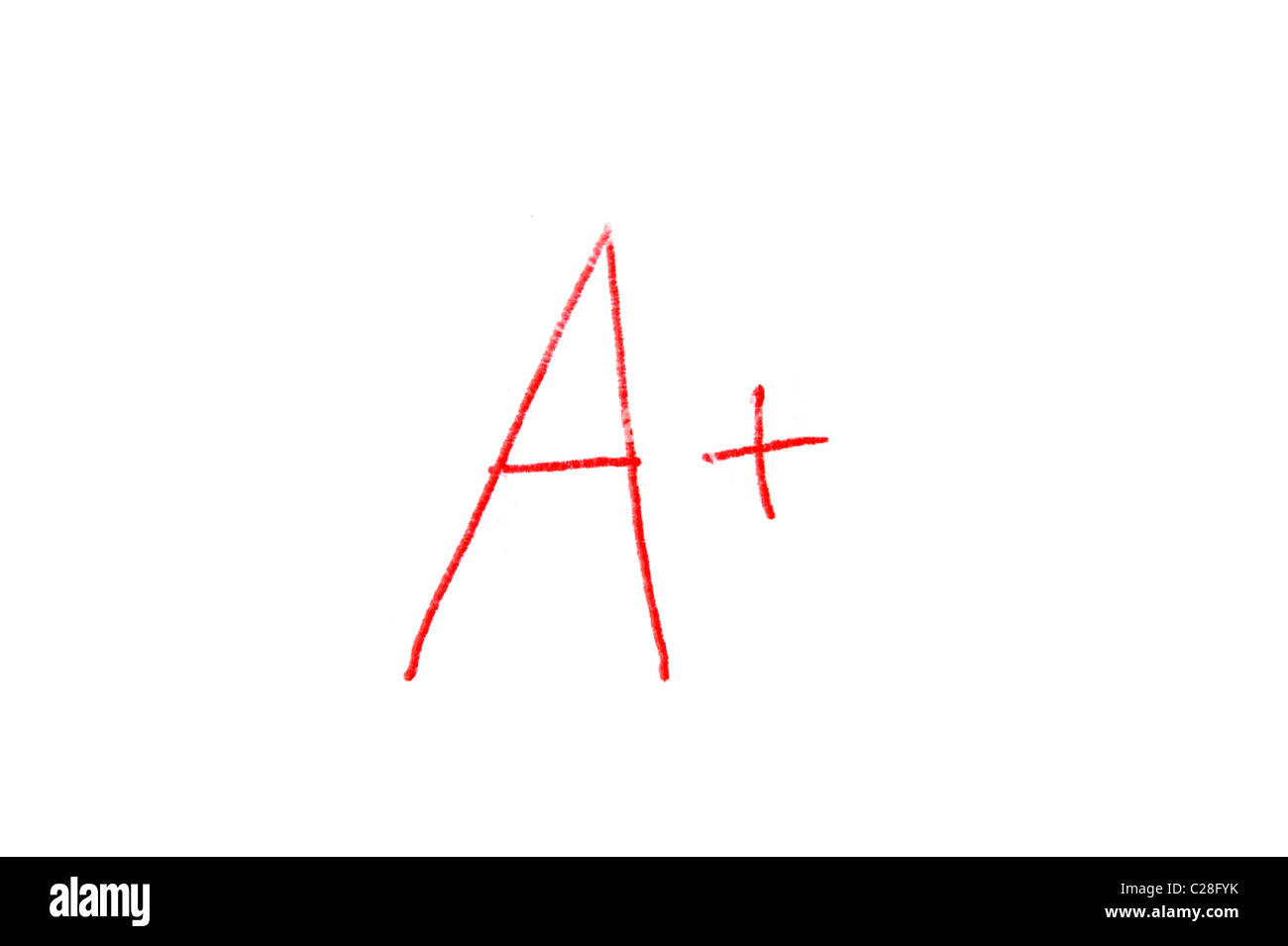 Handwritten Letter Grade A+ written in red ink Stock Photo - Alamy