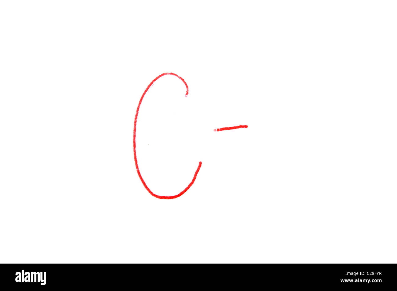 Handwritten Letter Grade C- written in red ink Stock Photo - Alamy