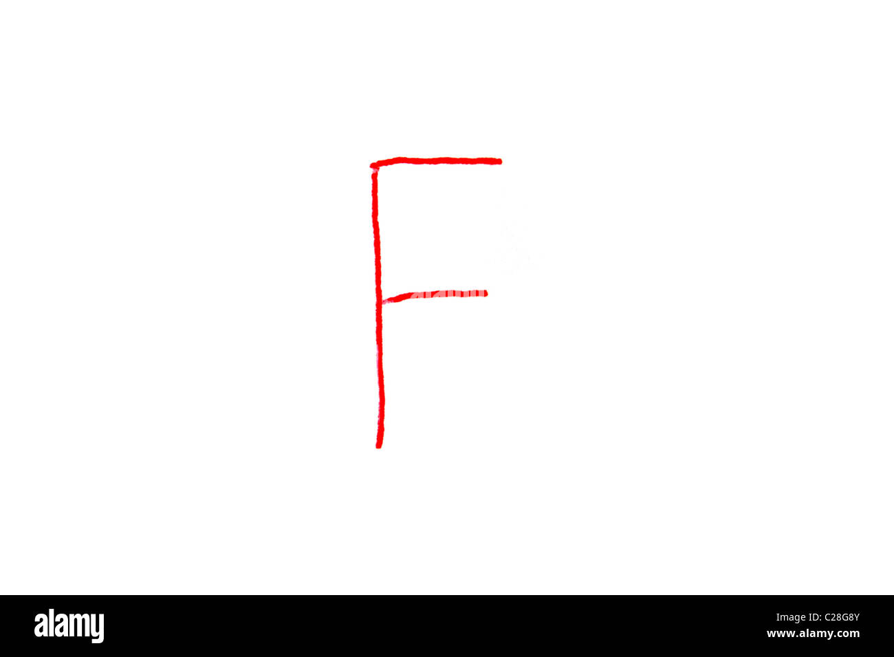 Handwritten Letter Grade F written in red ink Stock Photo - Alamy