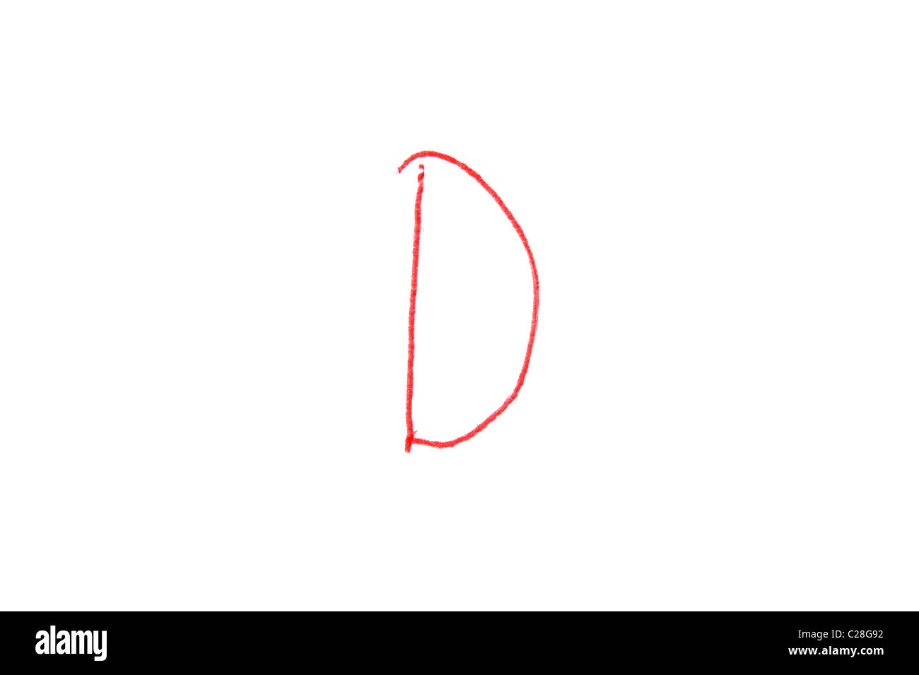 Handwritten Letter Grade D written in red ink Stock Photo - Alamy