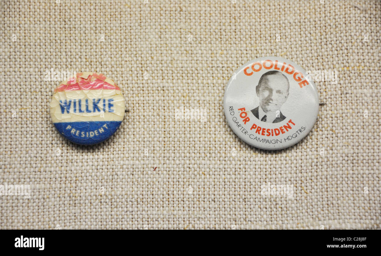 Coolidge for president pins Stock Photo - Alamy