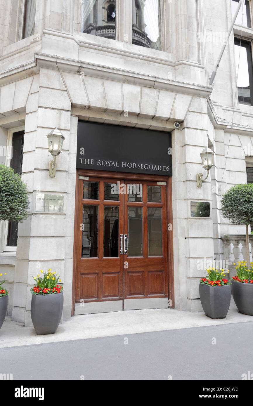 The main entrance to The Royal Horseguards Hotel in Whitehall Place ...