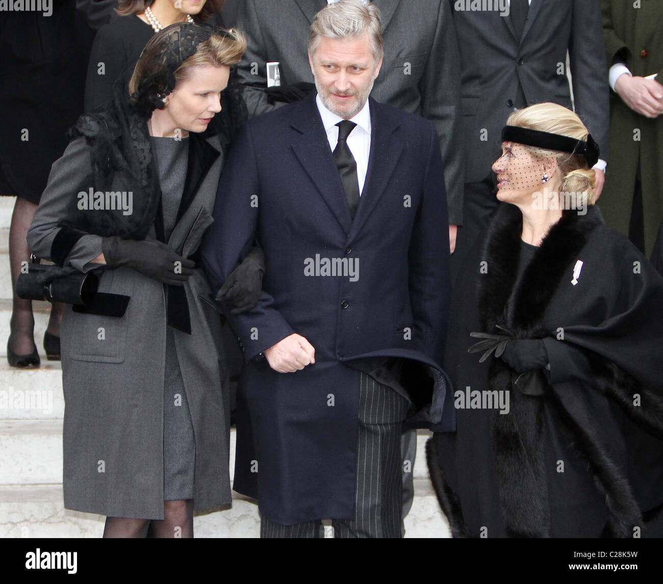 Widow Princess Lea, Princess Mathilde, Prince Laurent and Princess ...