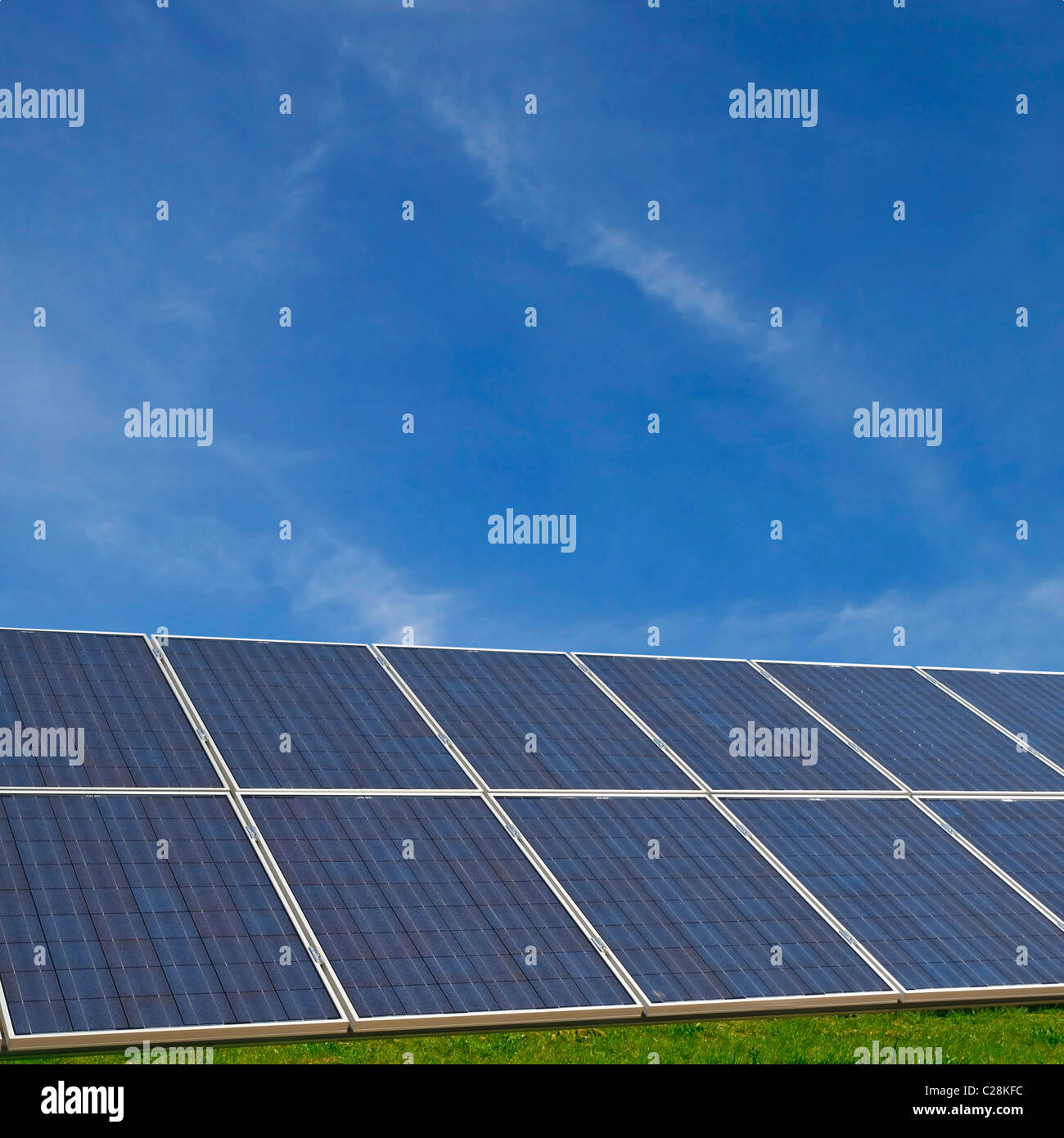 Solar cells with a radiant blue sky Stock Photo - Alamy