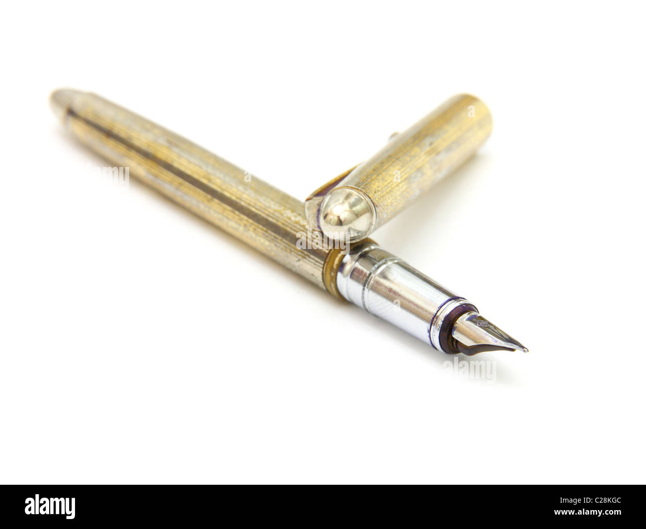 Old fountain pen isolated on white background Stock Photo - Alamy