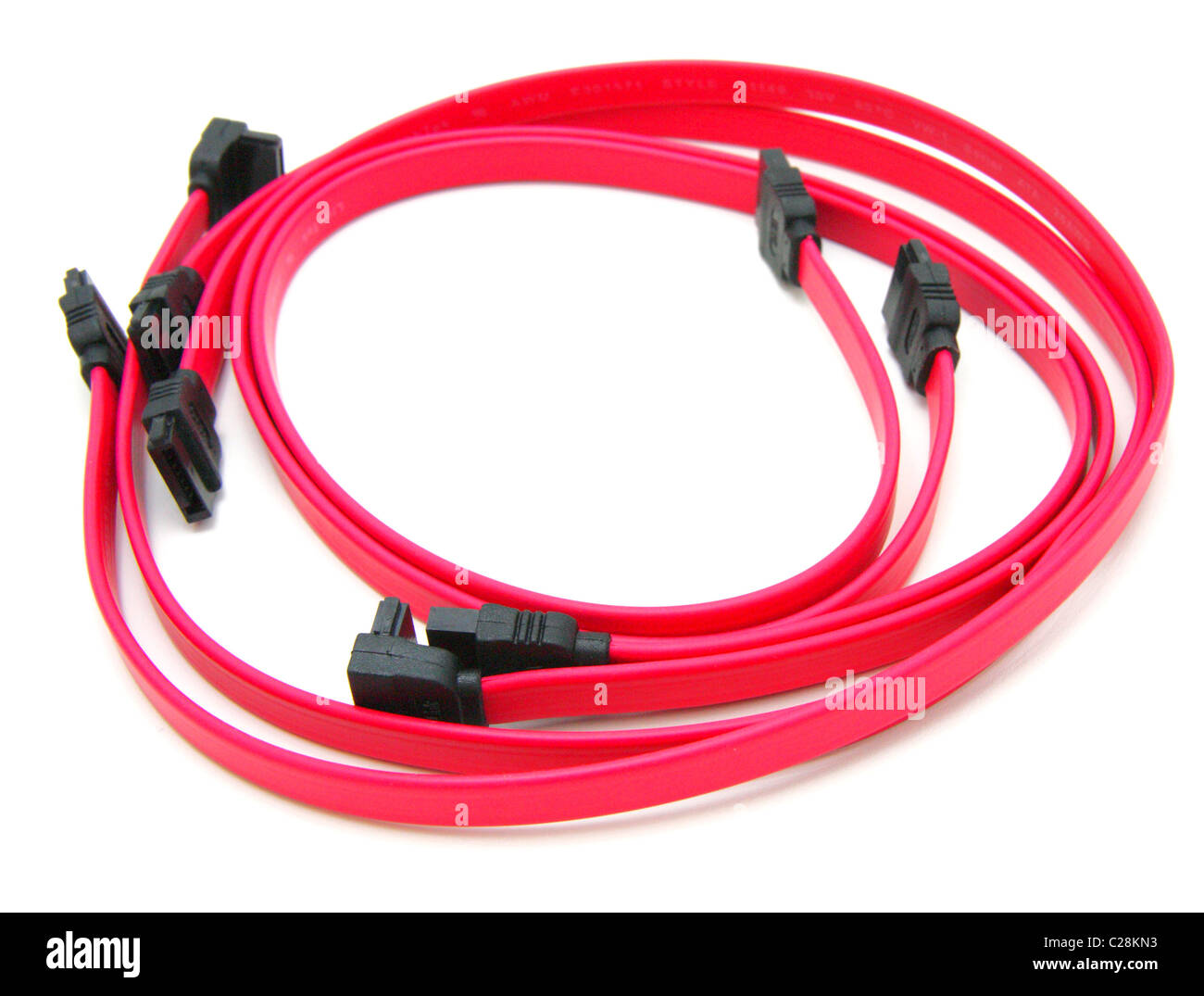 Serial-ATA cable. Isolated on white background Stock Photo - Alamy