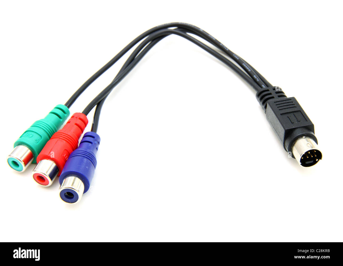 Audio cable isolated on white Stock Photo - Alamy