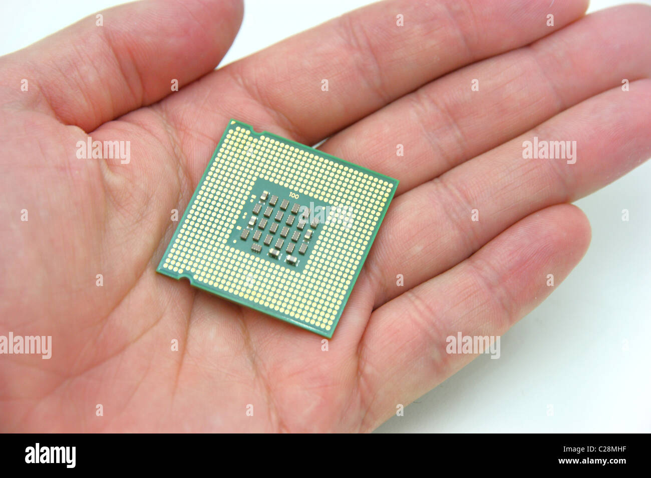 Computer processor in hand Stock Photo - Alamy