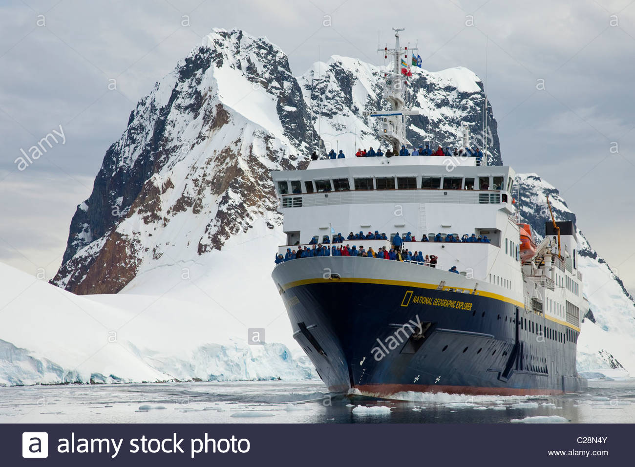 National Geographic Explorer cruise ship in polar waters Stock Photo ...