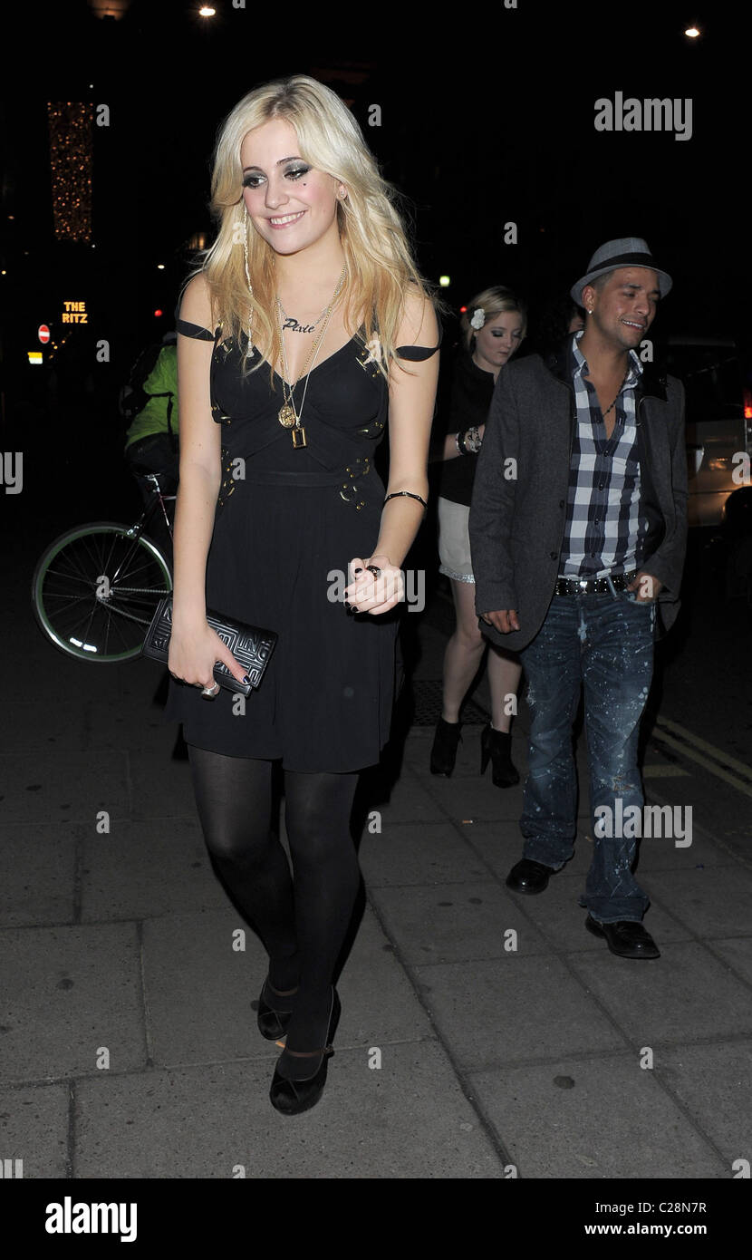 Pixie Lott and friends arriving at Aura nightclub for The Saturdays ...