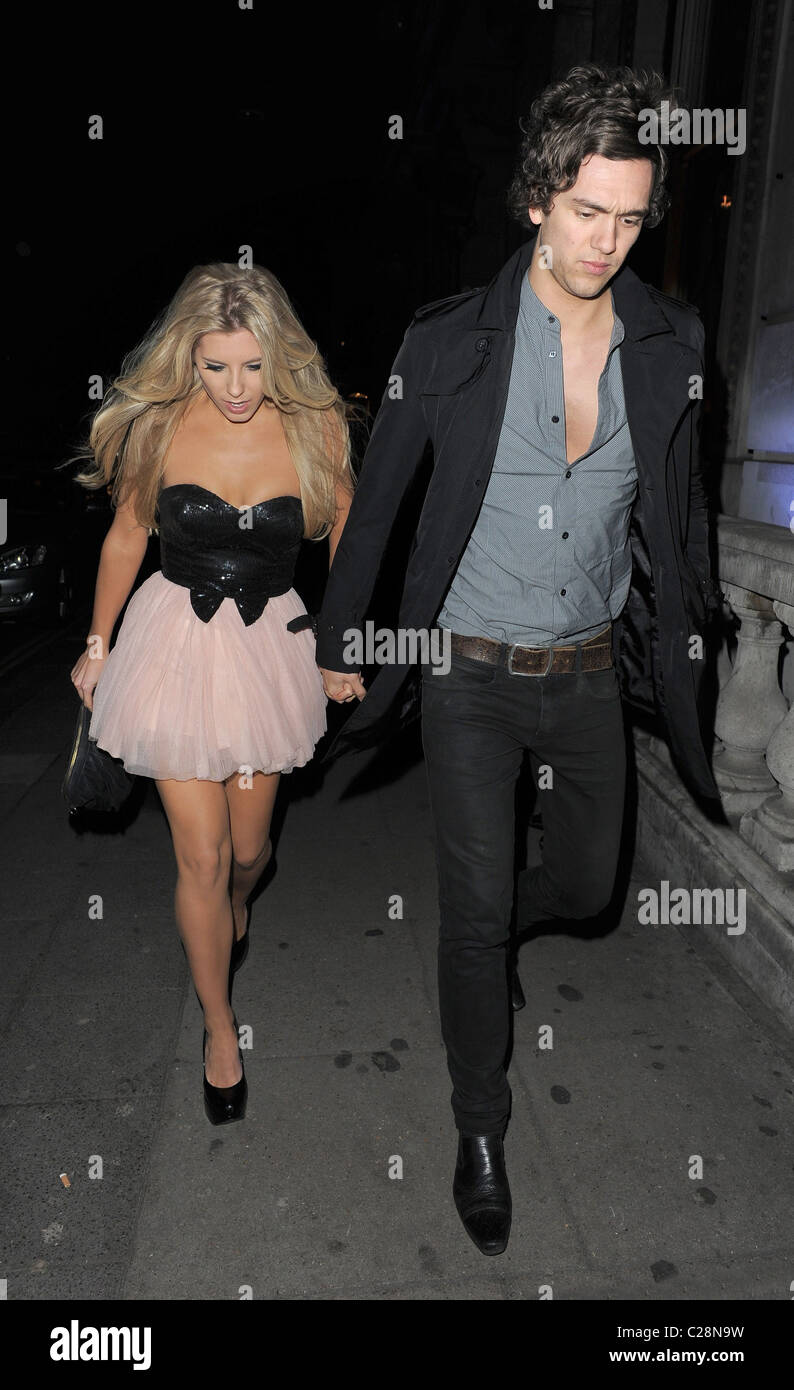 Mollie King and her boyfriend Andy Brown arriving at Aura nightclub for ...