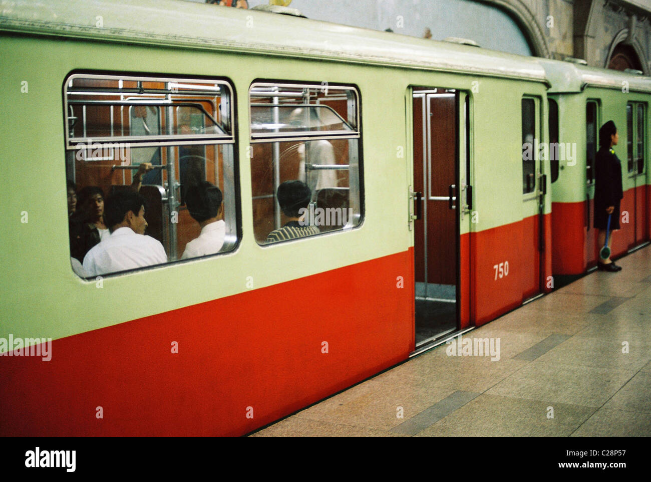 North Korea: Pyongyang, subway train, 2009 Stock Photo - Alamy