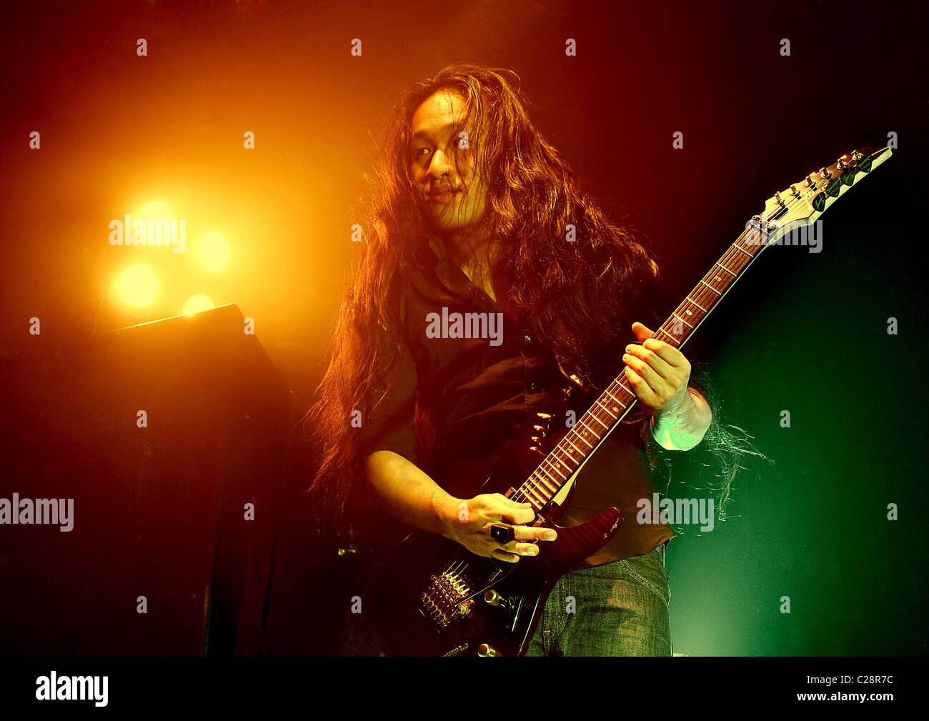 Herman Li of Dragonforce performing on the last night of their UK tour ...