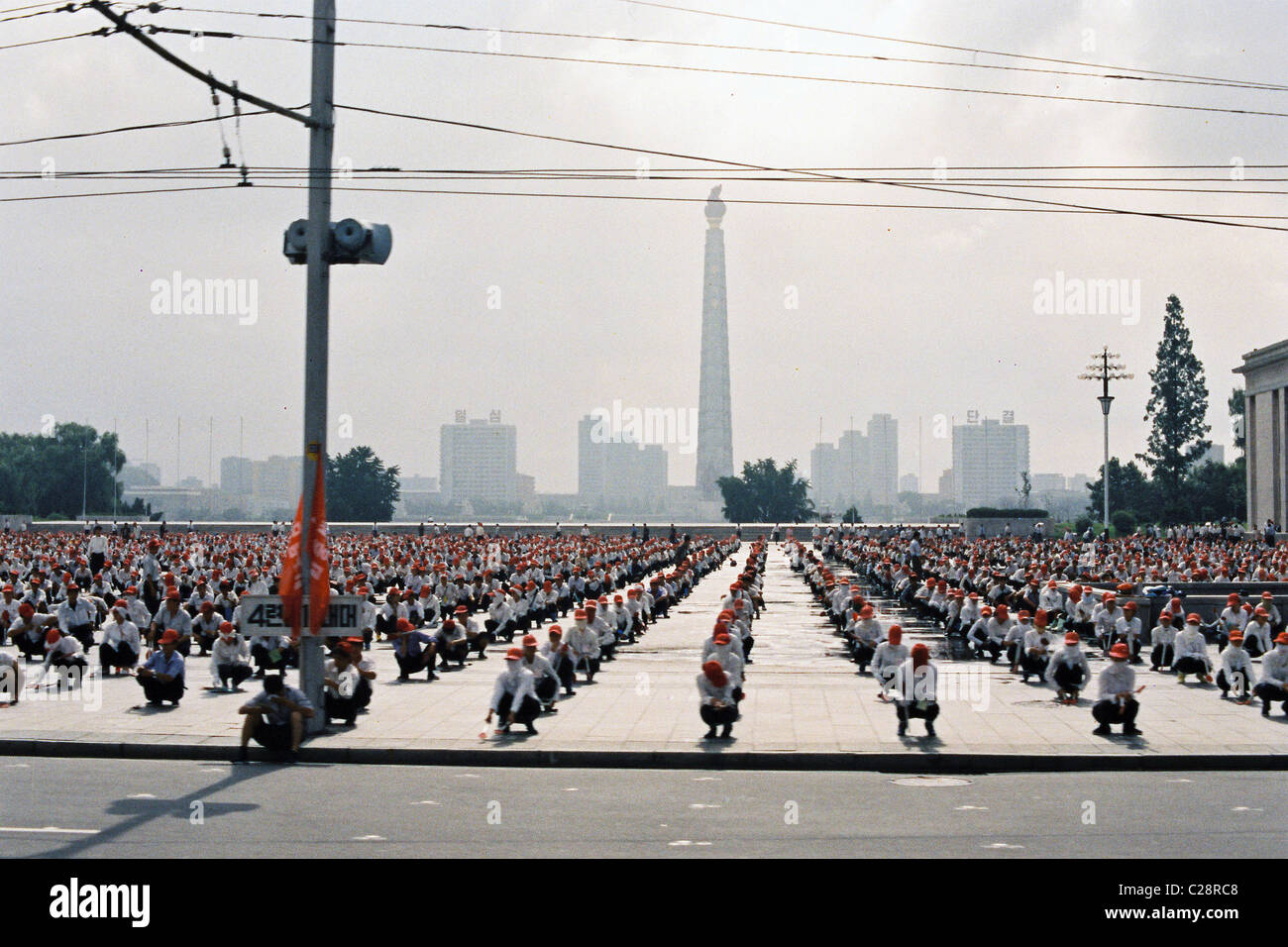 North Korea: Pyongyang, Communist Youth on rehearsal before the next ...