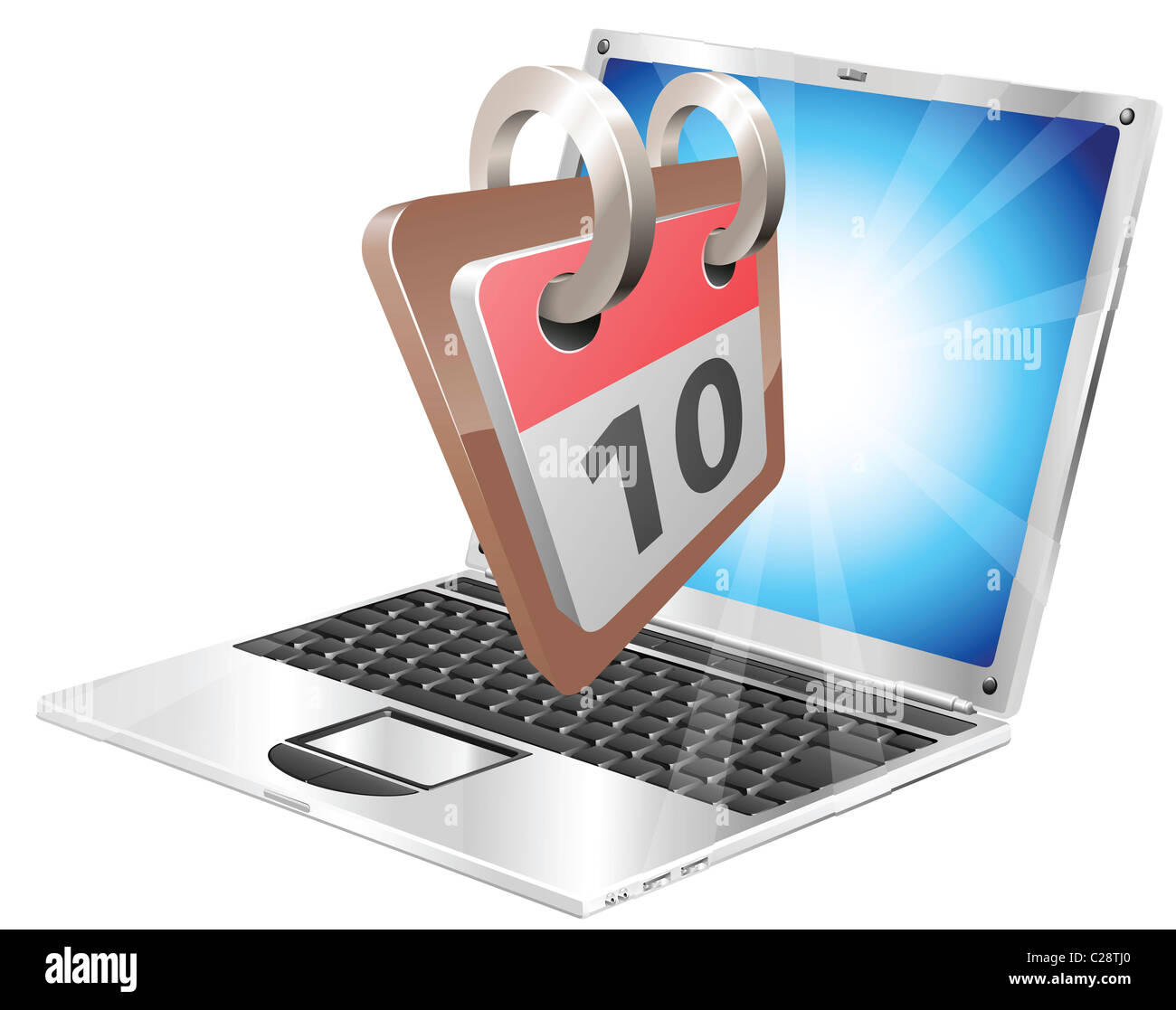 Laptop desk calendar concept Stock Photo - Alamy