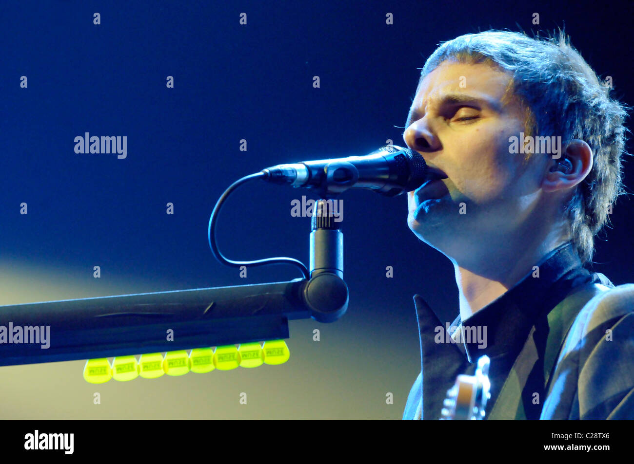 Matthew Bellamy of Muse performing live at the KROQ Almost Acoustic ...