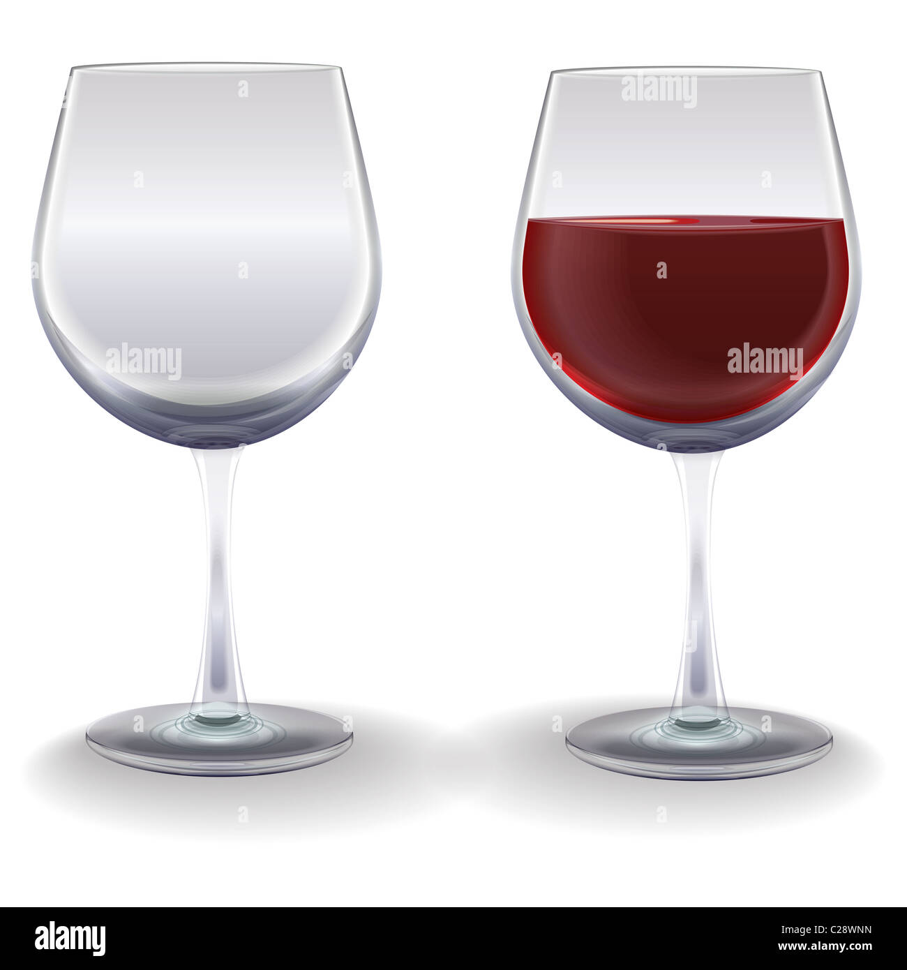 wine glasses isolated on a white background Stock Photo - Alamy