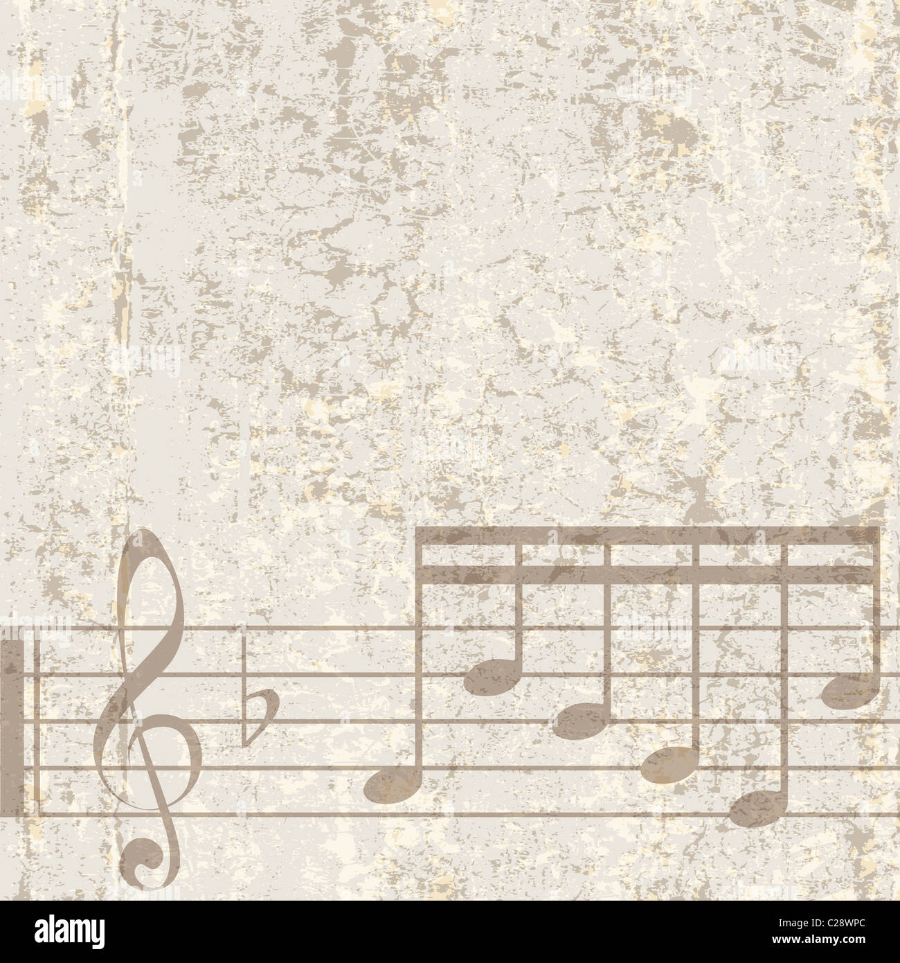 abstract cracked beige background with musical notes Stock Photo - Alamy