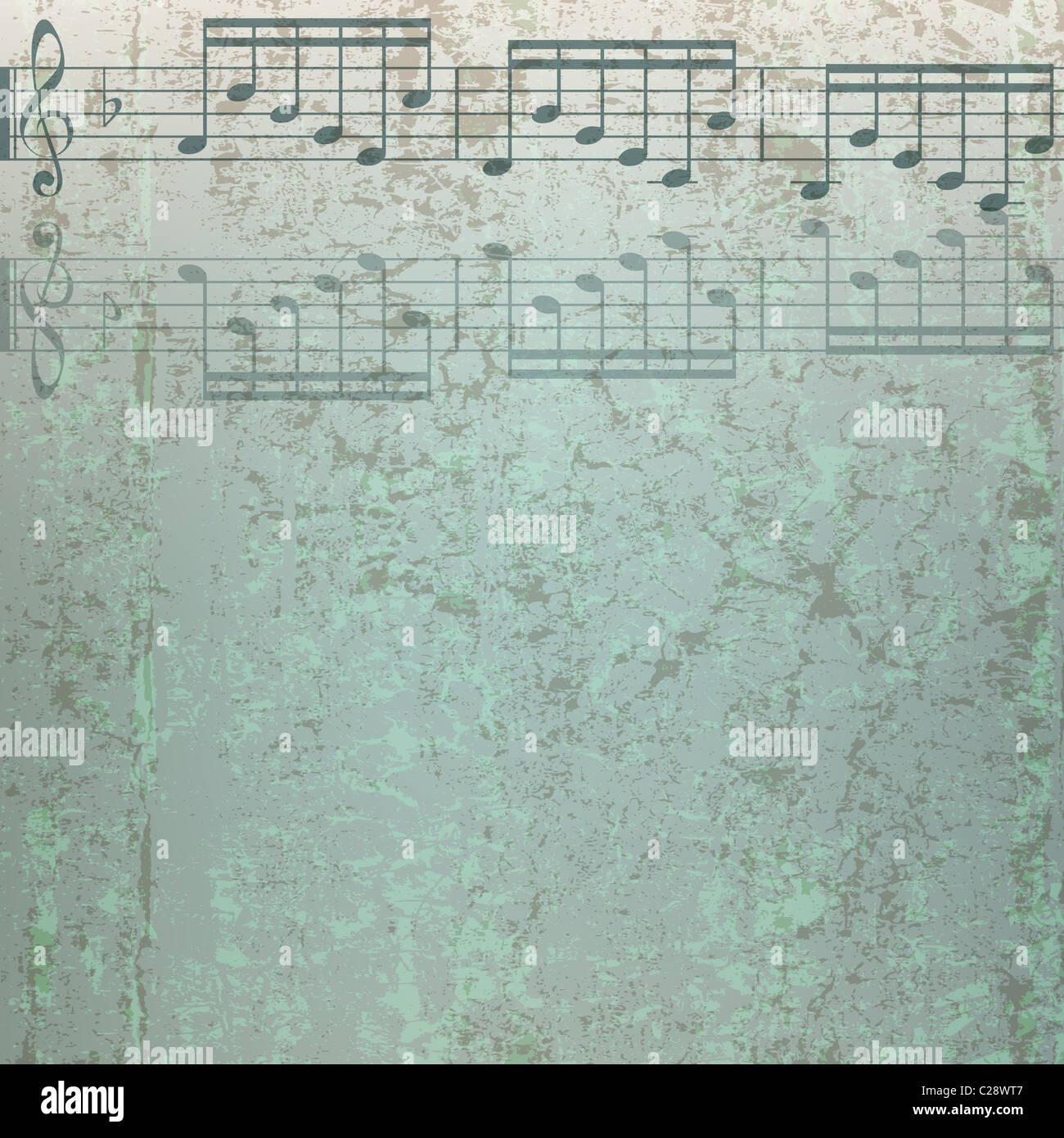 abstract cracked green background with musical notes Stock Photo - Alamy