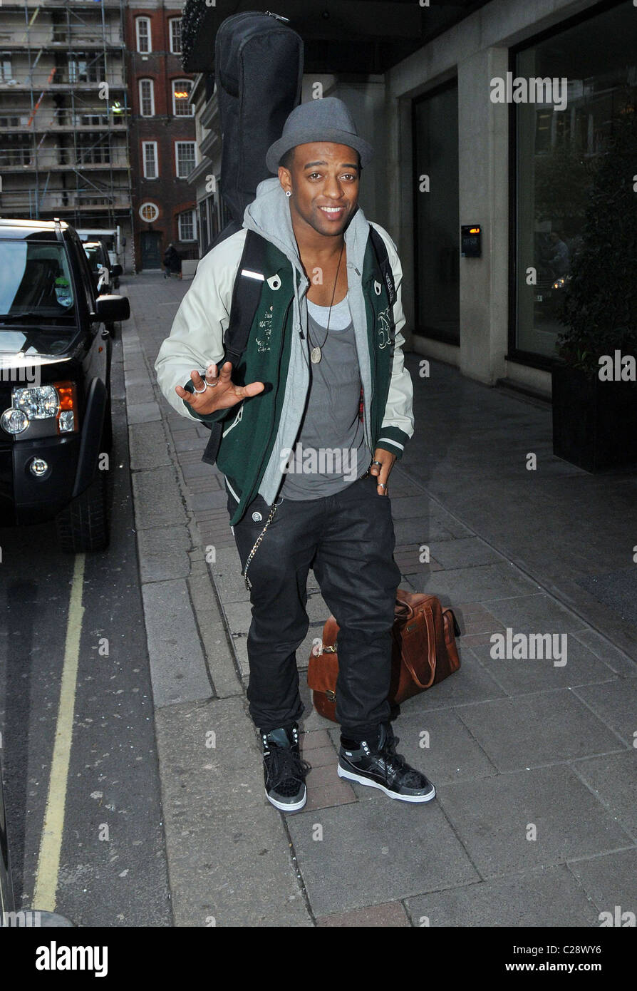 Oritse Williams of JLS outside a hotel in central London London ...