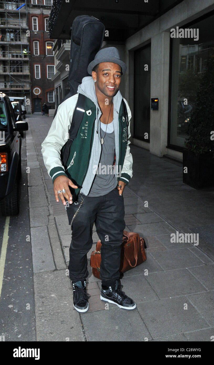Oritse Williams of JLS outside a hotel in central London London ...